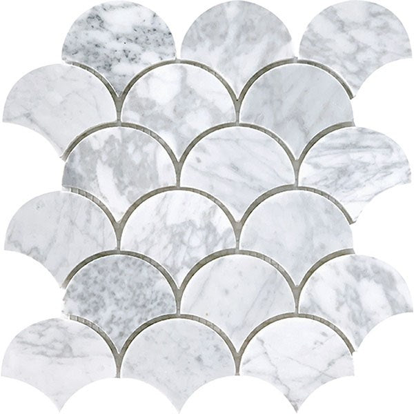 Tuscany Carrara Fish Scale Honed – Coastal Bathroom